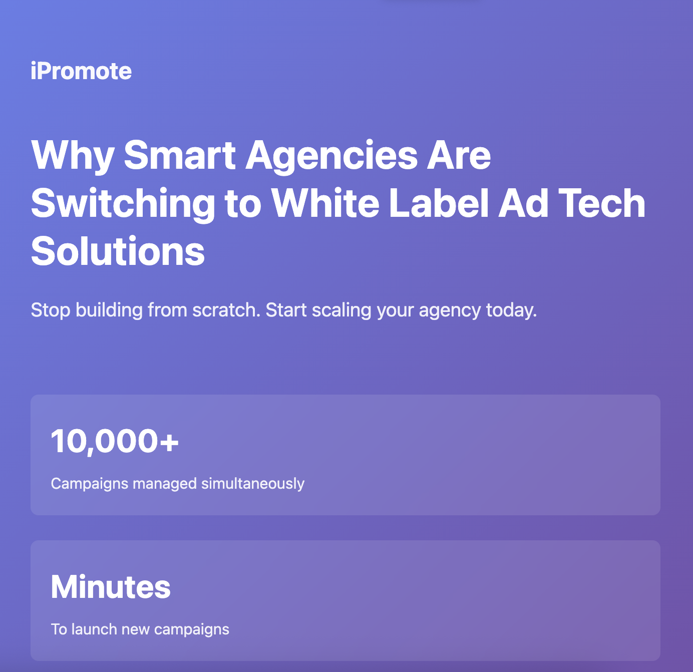White Label Ad Tech Solution for Modern Advertisers - iPromote